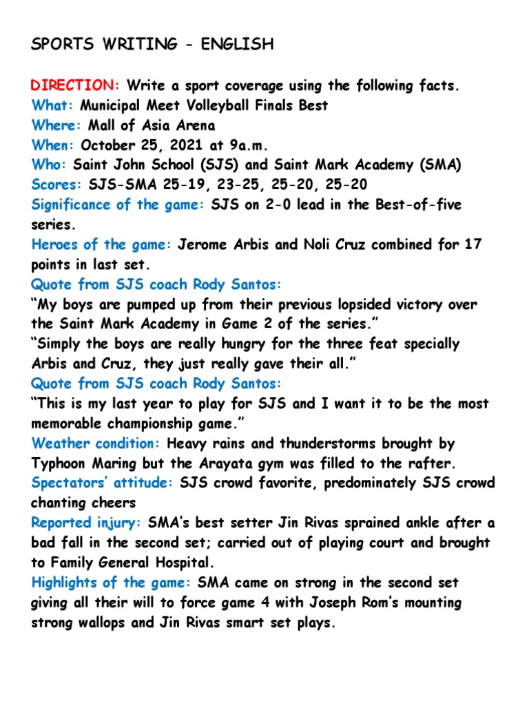 Sports Exercise English | PDF