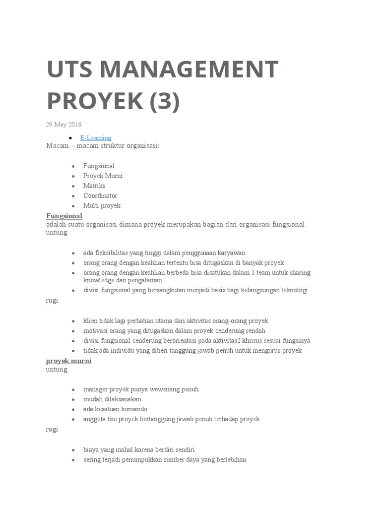Uts Management Proyek | PDF | Karier & Perkembangan | Seni