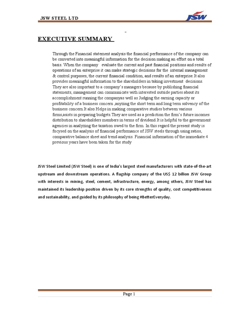 Analysis of the Financial Performance of JSW Steel Ltd Through Ratios ...