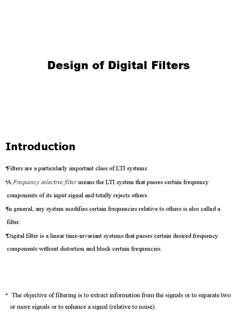 Digital Filter Design | PDF | Filter (Signal Processing) | Computer Science