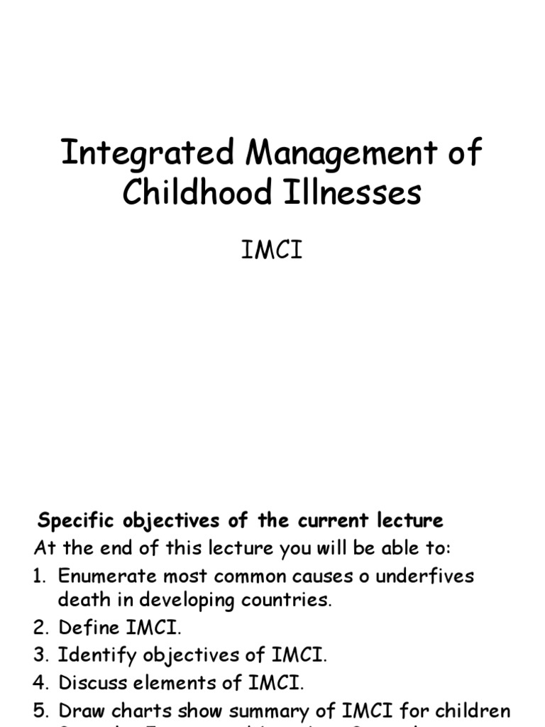 Integrated Management of Childhood Illnesses | PDF | Sensitivity And ...