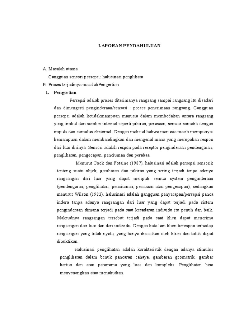 Halusinasi: Penyebab dan Gejala | PDF