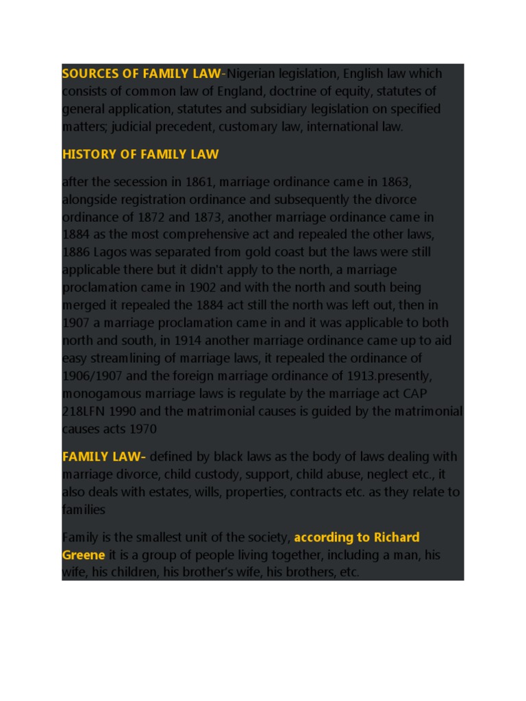 Family Law Revision | Download Free PDF | Marriage | Wife