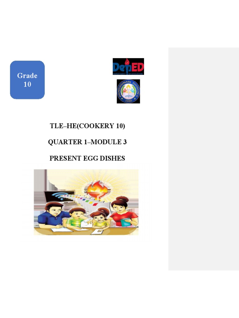 Grade 10: Tle-He (Cookery 10) Quarter 1-Module 3 Present Egg Dishes ...