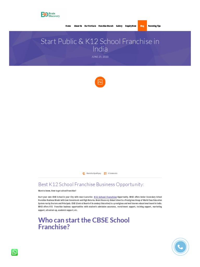 Open Start Public School Franchise, K12 School Franchise or Own Private ...