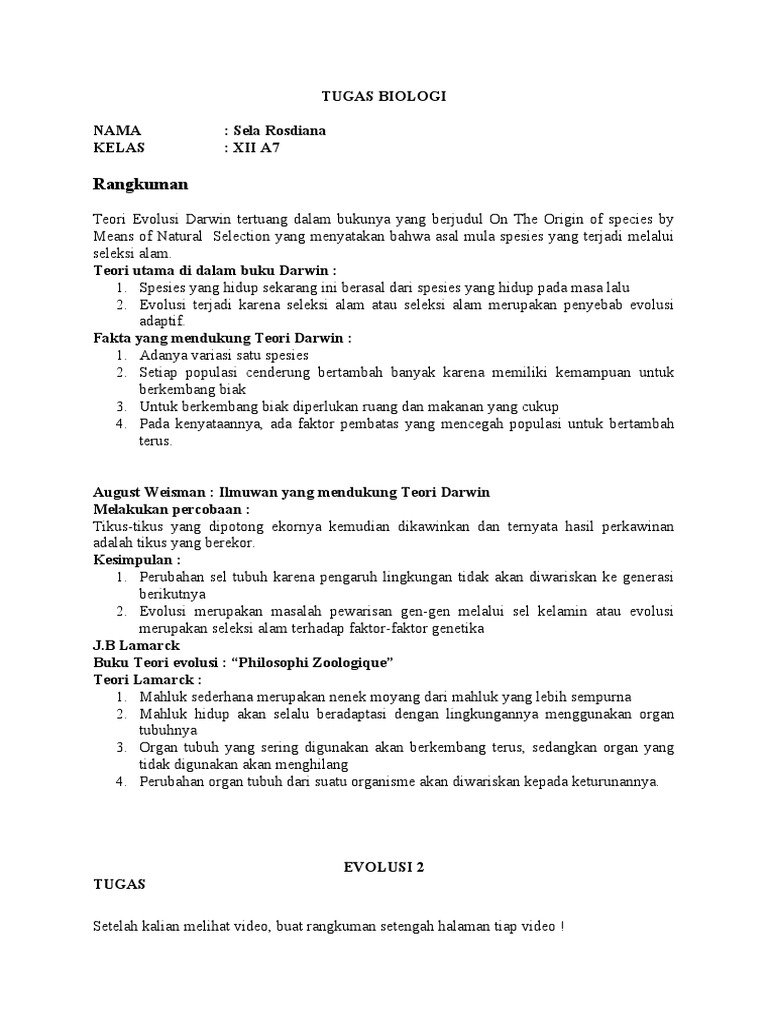 LKPD Evolusi 2 Tugas Muhammad Rizky Fahlevi | PDF