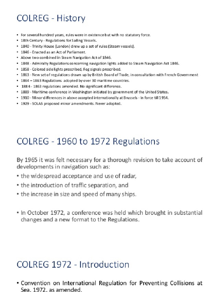 Collision Regulations 1972 | PDF