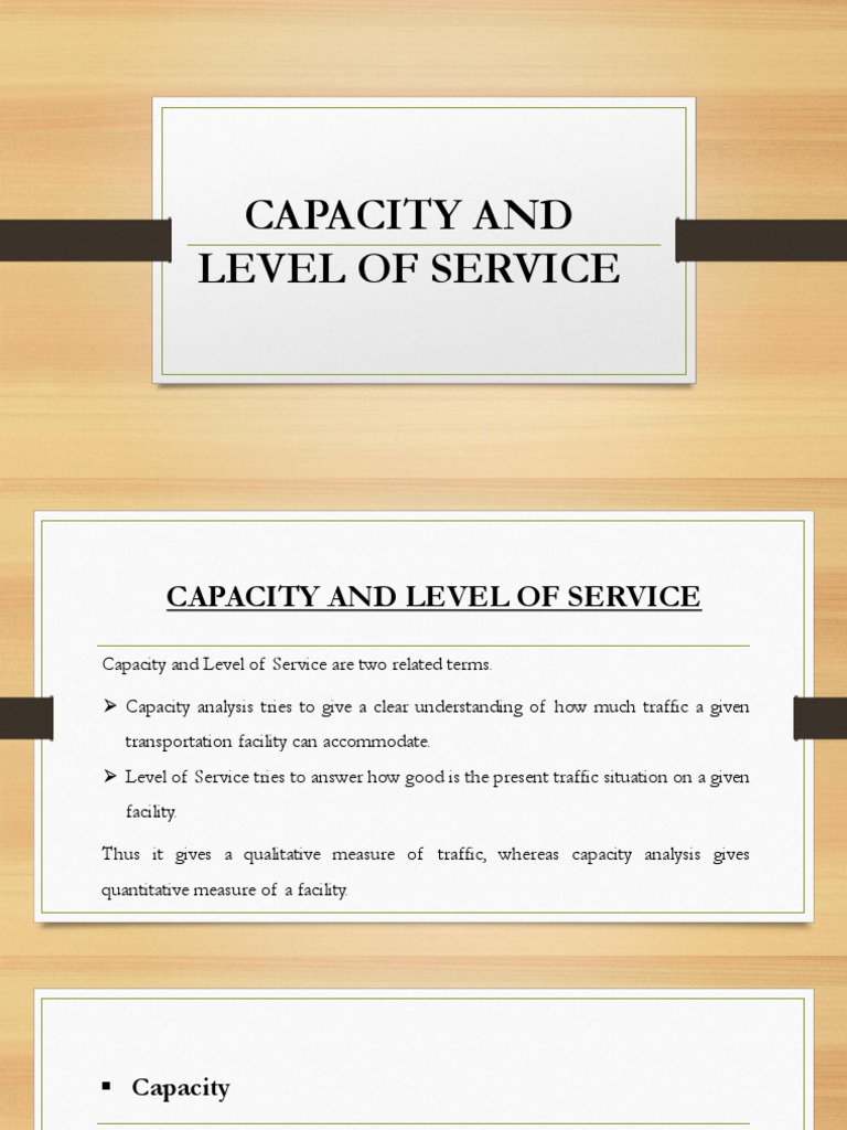 Capacity and Level of Service Overview | PDF | Traffic | Transport
