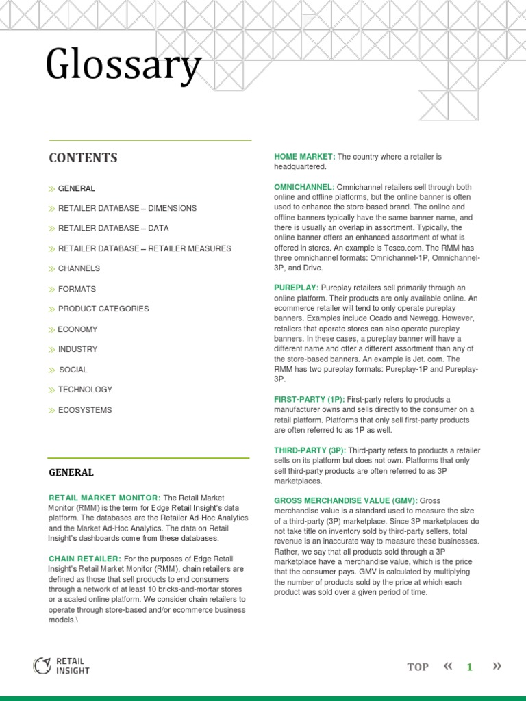 Edge-RI Glossary | PDF | Retail | Grocery Store