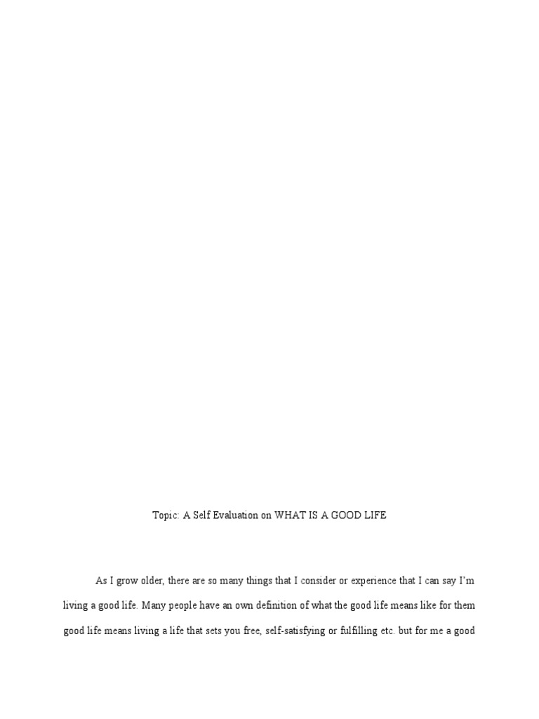 Defining a Good Life: Personal Insights | PDF | Philosophical Theories ...
