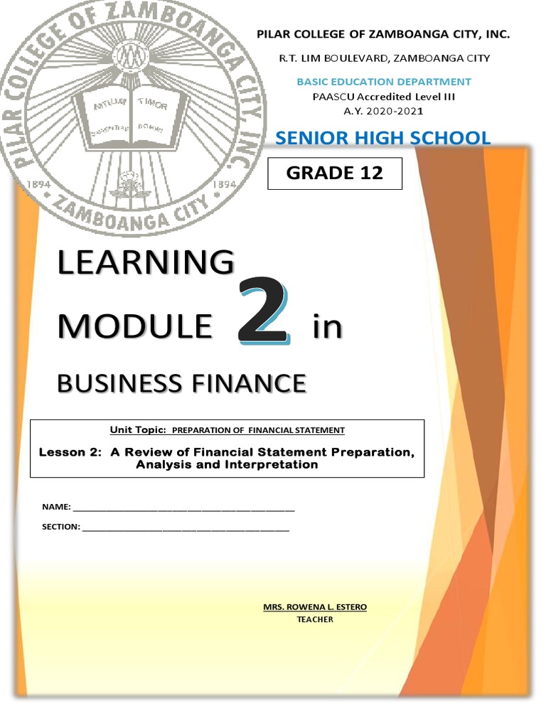 MODULE 2 Business Finance | PDF | Expense | Balance Sheet