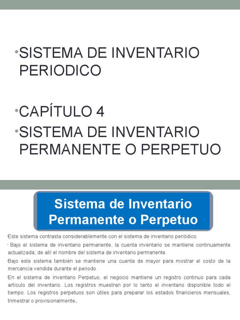 Inventario Permanente: Control y Valuación | PDF | Inventario | Bienes