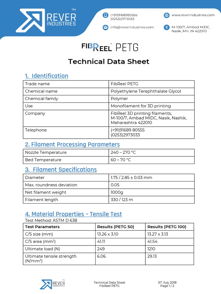 Technical Technical Data Sheet: 1. Identification | PDF | Fibers ...