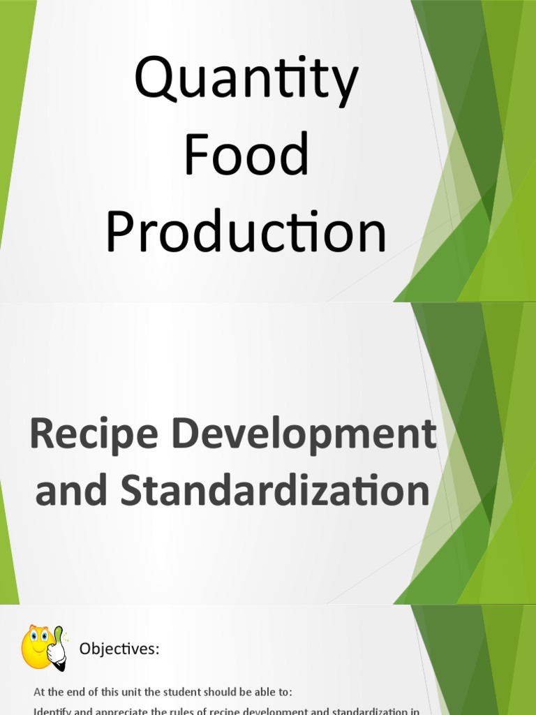 Recipe Development Standardization | PDF | Recipe | Foods
