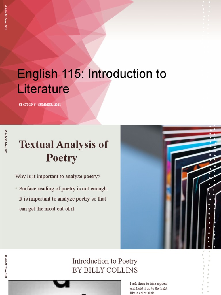English 115: Introduction To Literature: Section 5 - Summer, 2021 | PDF ...