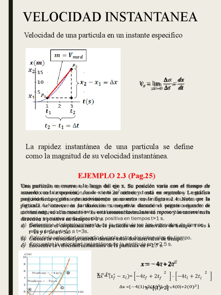 Velocidad Instantánea y Ejercicios Resueltos | PDF | Velocidad ...