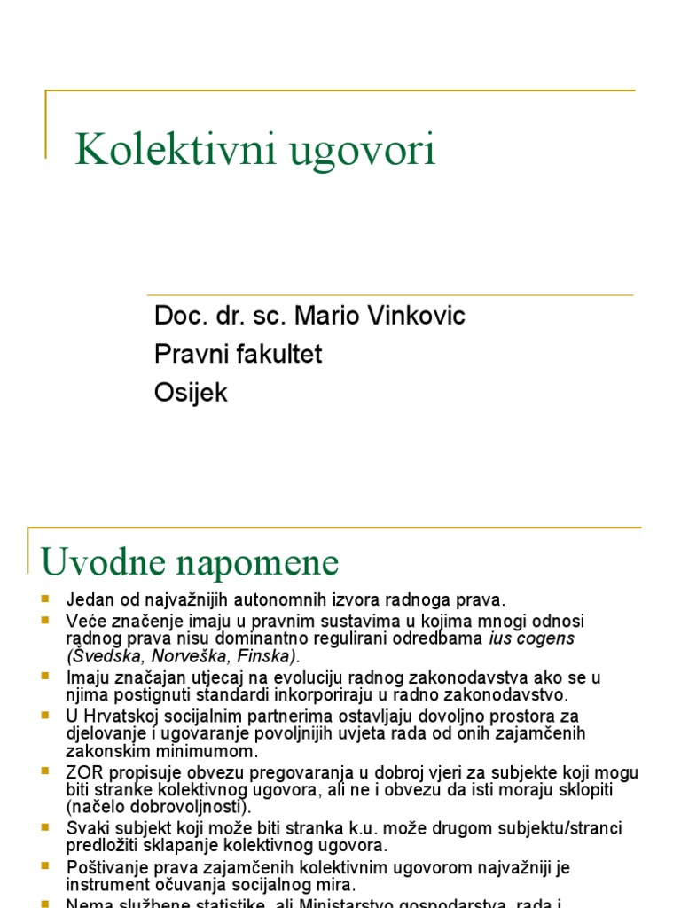 Kolektivni Ugovori | PDF