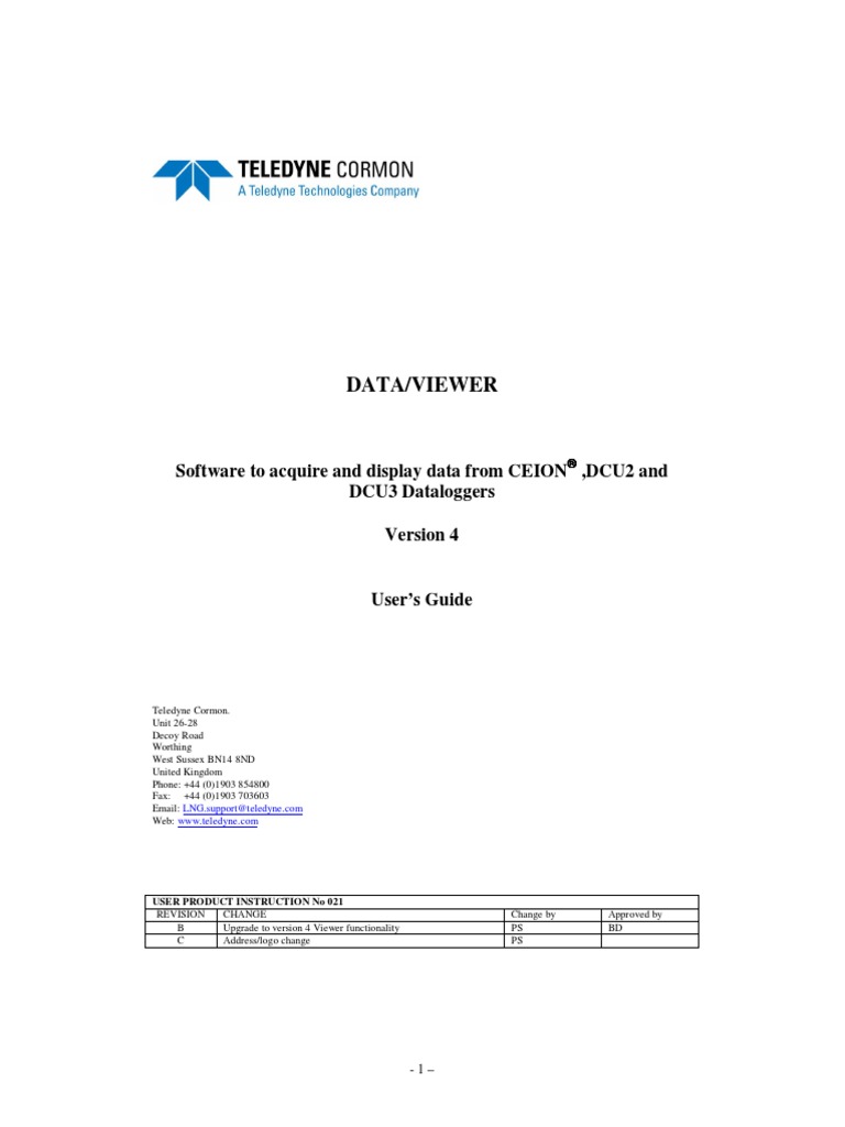 Data/Viewer: Software To Acquire and Display Data From CEION, DCU2 and ...