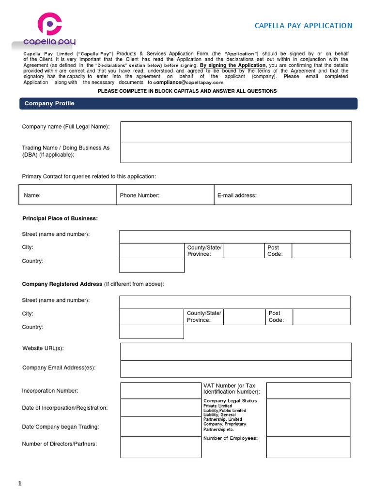 Capella Pay Application: Company Profile | Download Free PDF | Banks ...