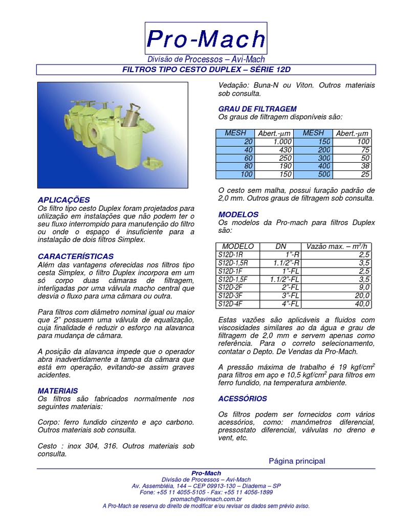Filtro Duplex | PDF | Filtragem