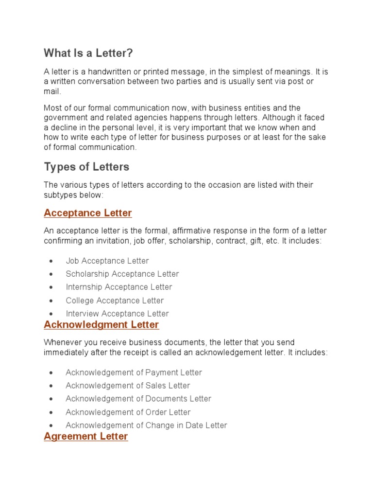Types of Letter | PDF | Employment | Justice