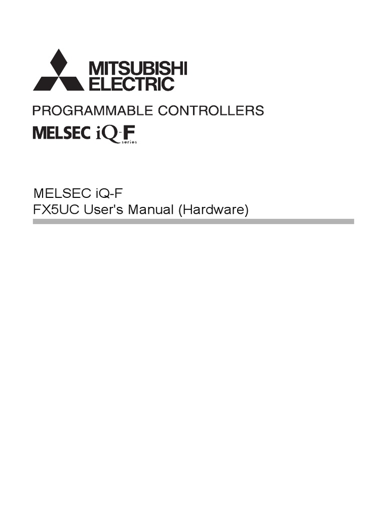Melsec Iq-F FX5UC User's Manual (Hardware) | PDF | Programmable Logic ...