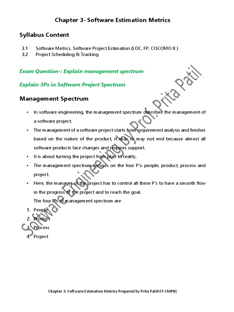 Chapter 3 Software Estimation Metrics | PDF | Performance Indicator | Software Development