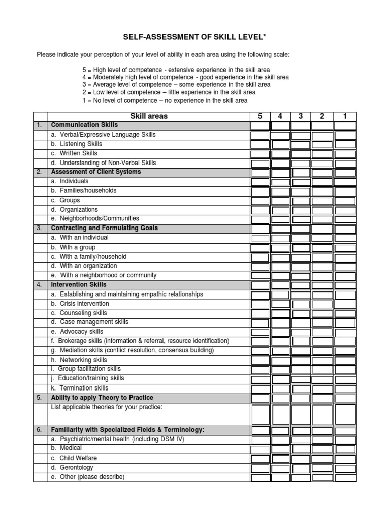Self Evaluation Scale | PDF | Evaluation | Psychotherapy