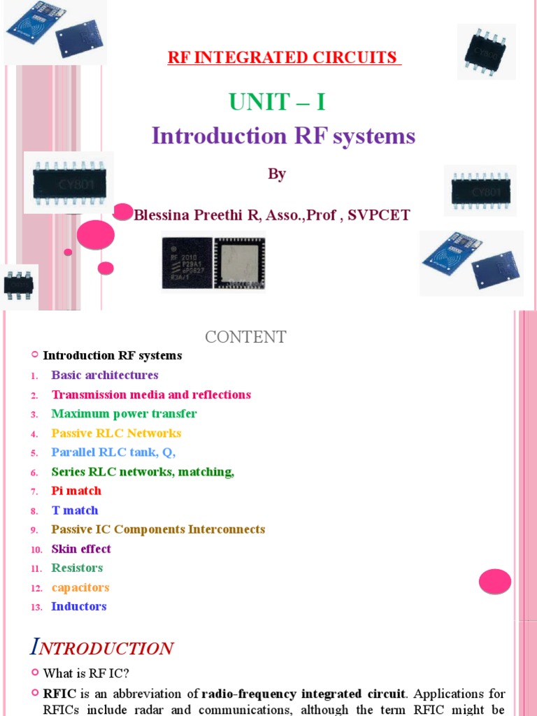 Rfic Unit 1 | PDF | Electrical Network | Electrical Impedance
