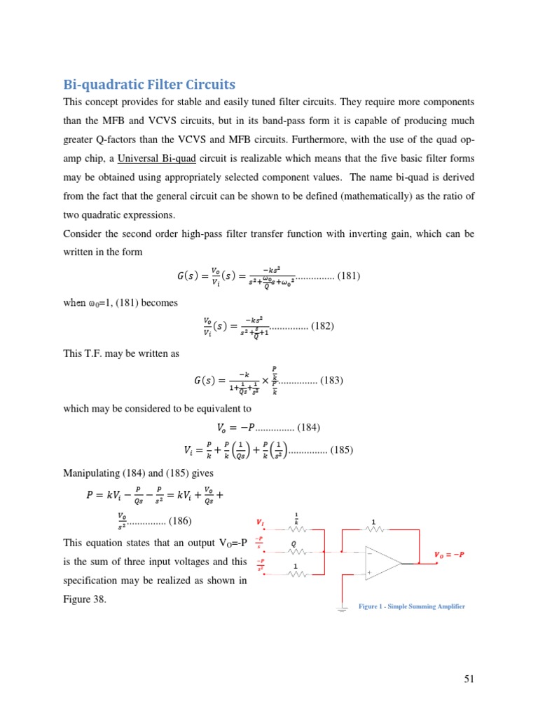 Bi-Quad Filter Design and Analysis | PDF | Electronic Filter | Low Pass ...