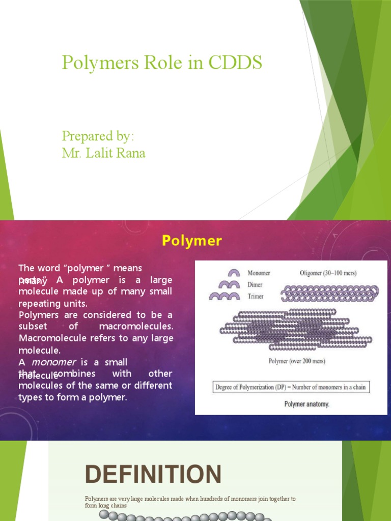 Polymers Role in CDDS: Prepared By: Mr. Lalit Rana | PDF | Polymers ...