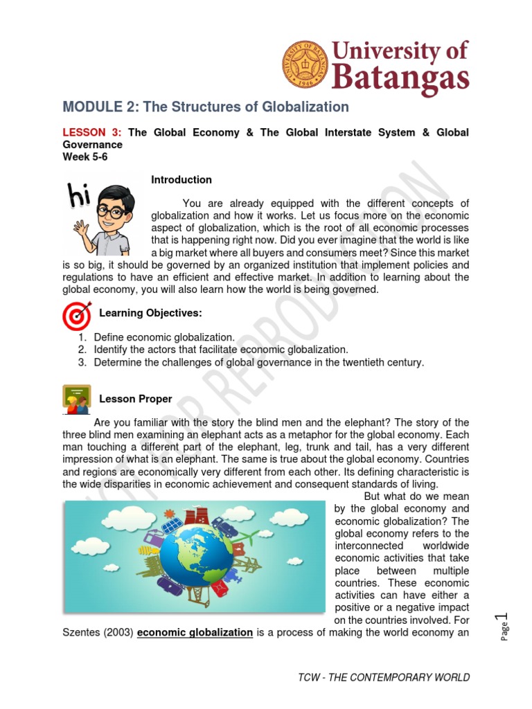 MODULE 2: The Structures of Globalization: Lesson 3 | PDF ...