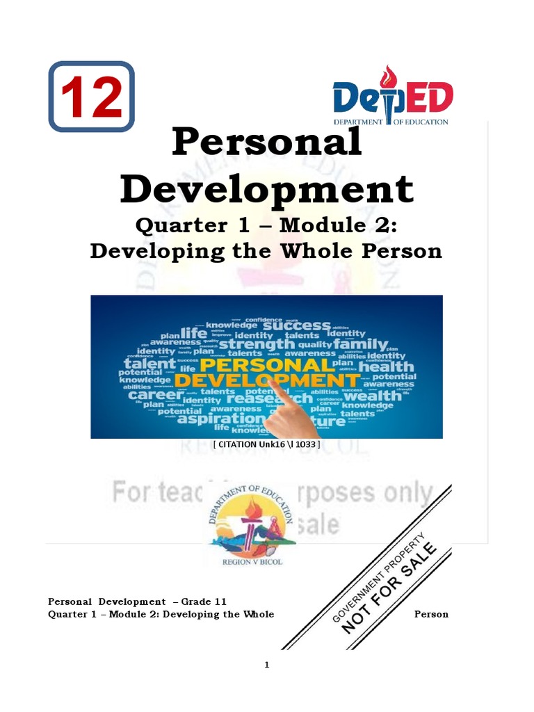 Personal Development: Quarter 1 - Module 2: Developing The Whole Person ...
