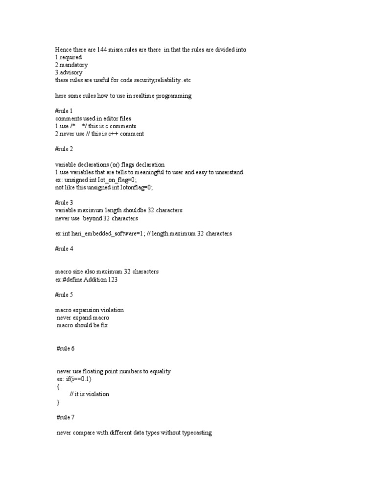 Misra Rules Pdf