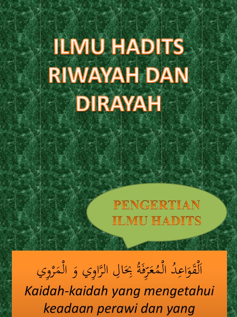 Materi 5 Ilmu Hadits Riwayah Dan Dirayah | PDF