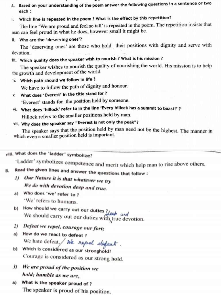 Unit 5 Everest Is Not The Only Peak | PDF