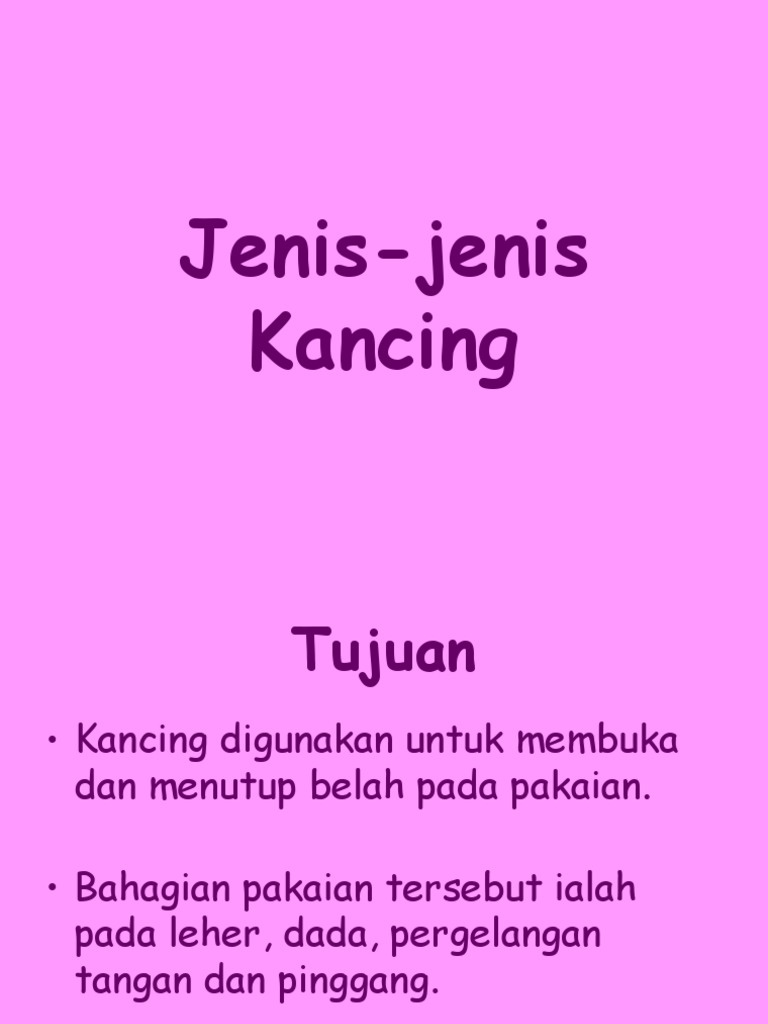 Jenis-Jenis Kancing | PDF
