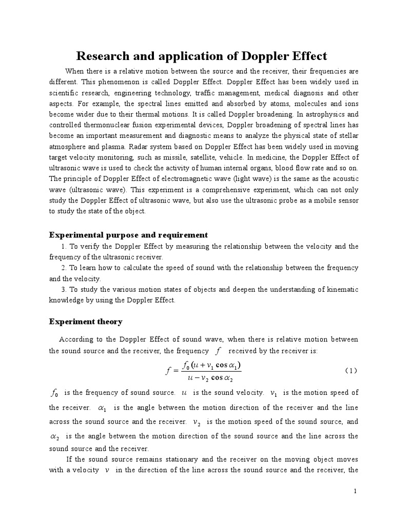 Experimental Guidance 2.5.doppler Effect | PDF | Doppler Effect ...