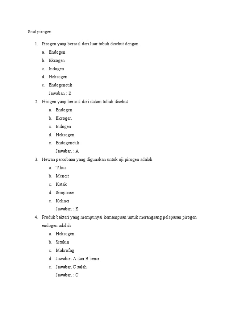 Soal Pirogen | PDF