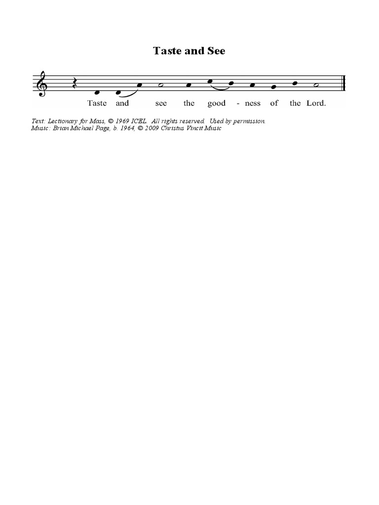 Taste and See | PDF