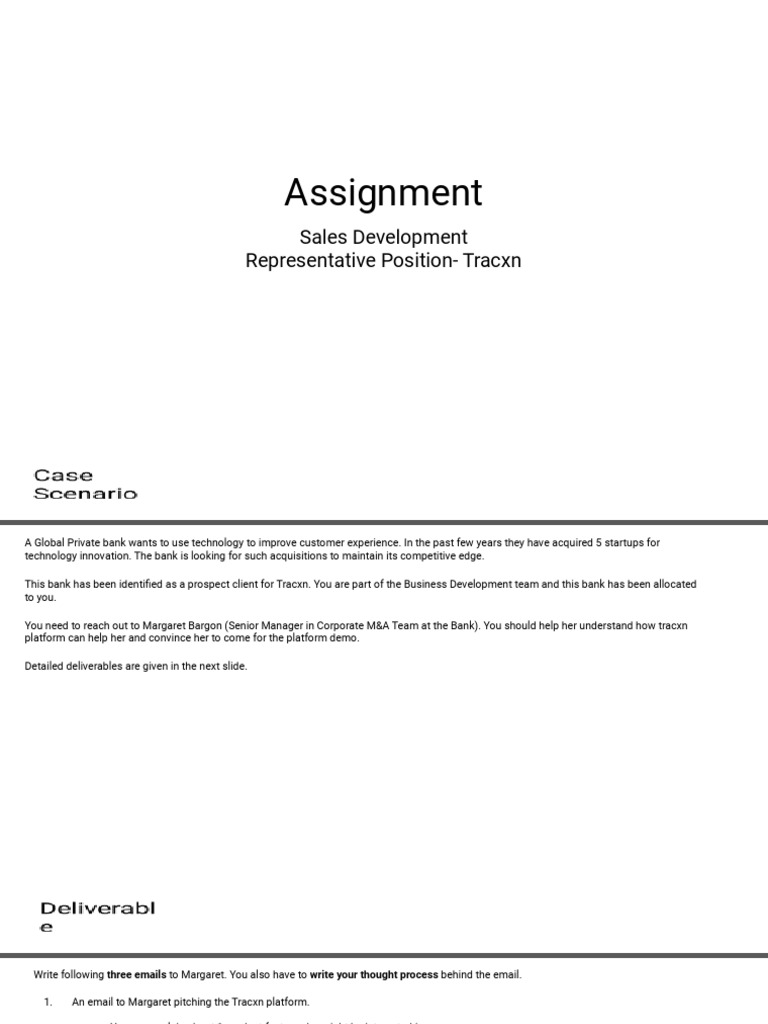 Assignment: Sales Development Representative Position-Tracxn | PDF ...