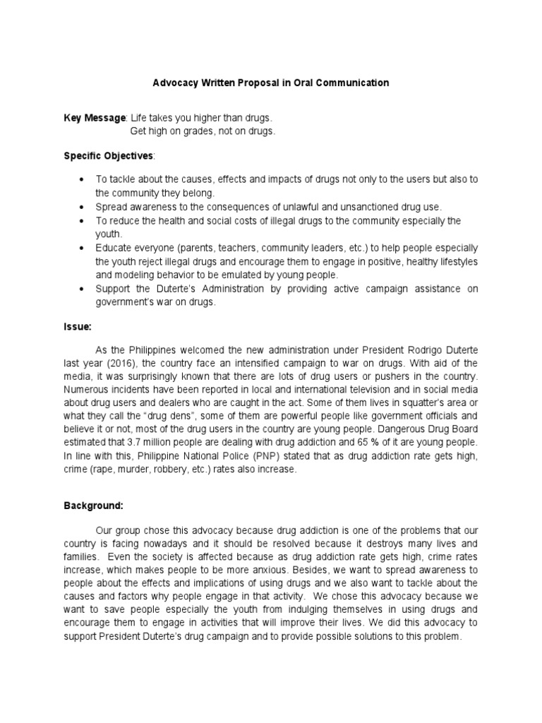 ORAL COM Advocacy Proposal | PDF | Human Nature