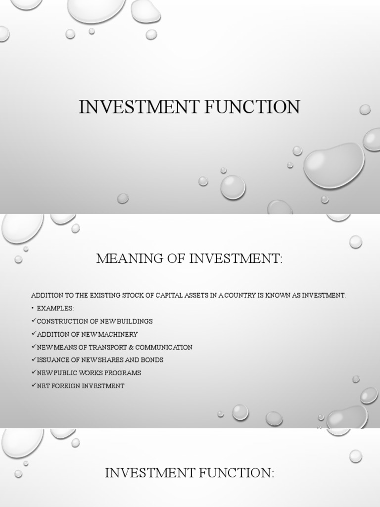 Investment Function | PDF | Interest | Interest Rates