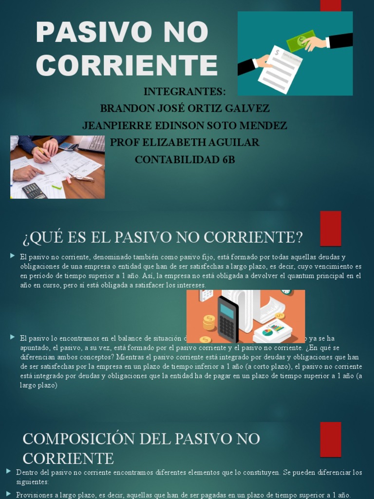 Pasivo No Corriente | PDF | Capital de trabajo | Contabilidad