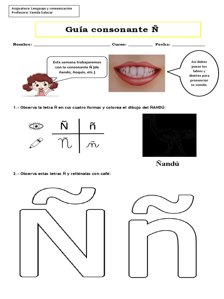 Guía Consonante Ñ | PDF | Lingüística