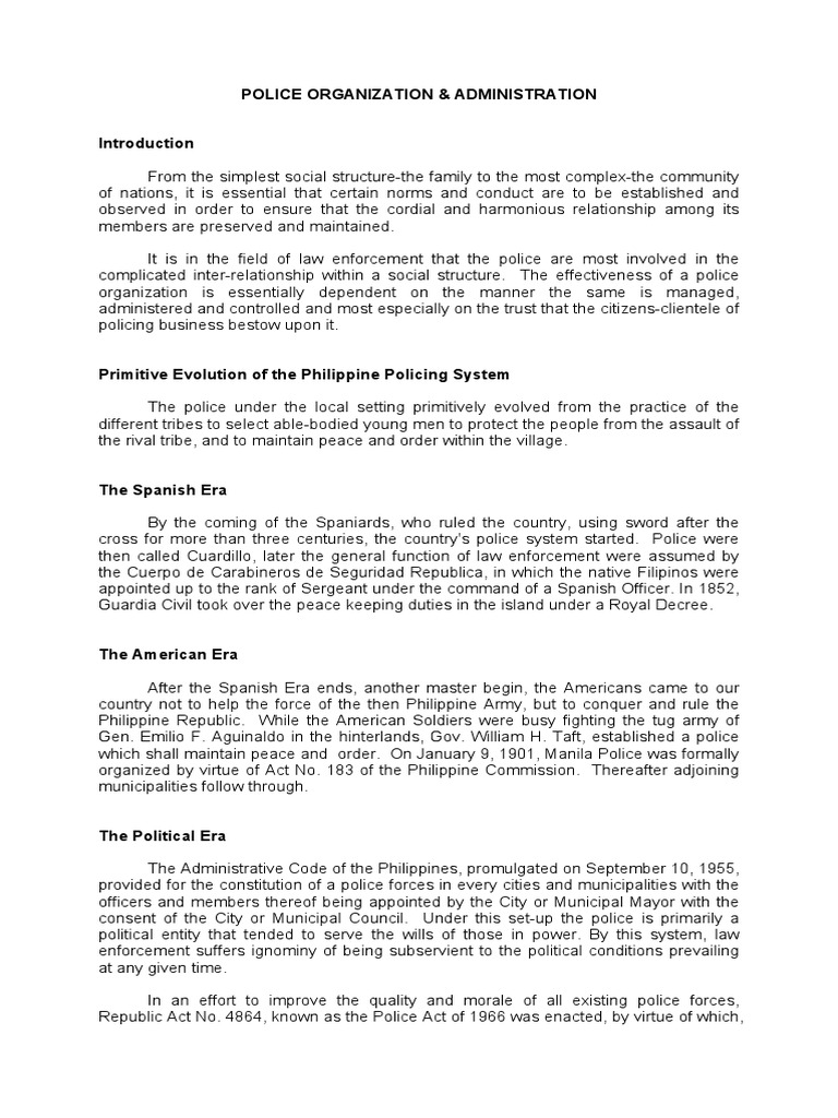 Police Organization & Administration | PDF | Leadership | Police