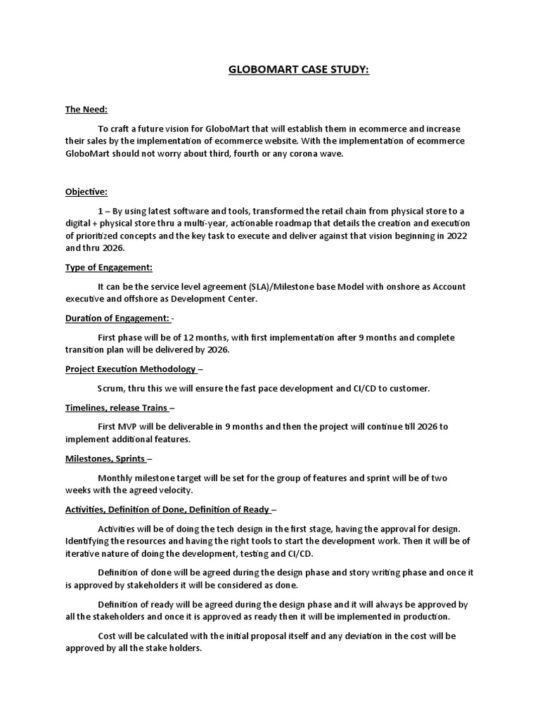 Globomart Case Study | PDF | Scrum (Software Development) | E Commerce