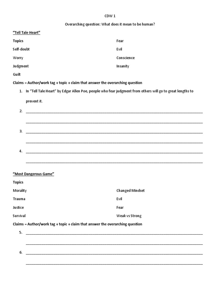 CDW 1 2020 Worksheet | PDF
