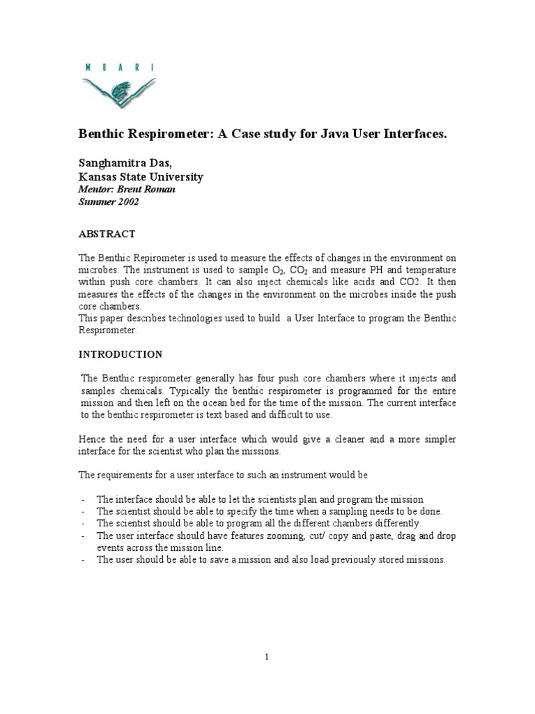 Benthic Respirometer: A Case Study For Java User Interfaces | Download ...