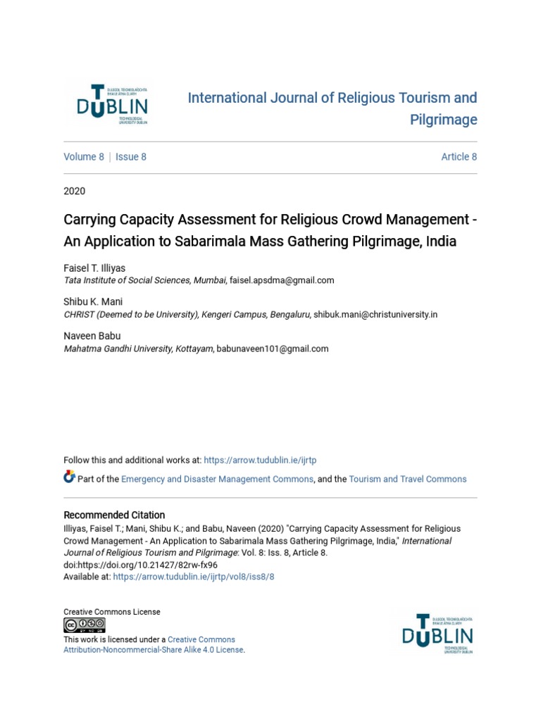 Carrying Capacity Assessment For Religious Crowd Management | PDF ...